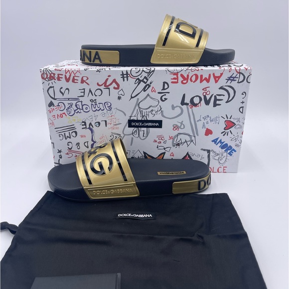 Dolce & Gabbana | Shoes | Dolce Gabbana Portofino Drip Slide Sandals ...